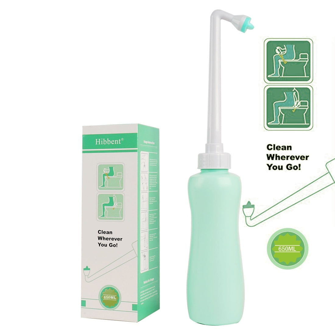 Hibbent Portable Bidet Sprayer Travel Bidet for Camping, Hiking, Road ...